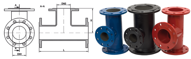 All flanged tee T - Materbud